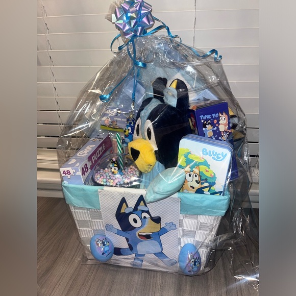 Accessories | Bluey Gift Basket With Plush And Toys | Poshmark